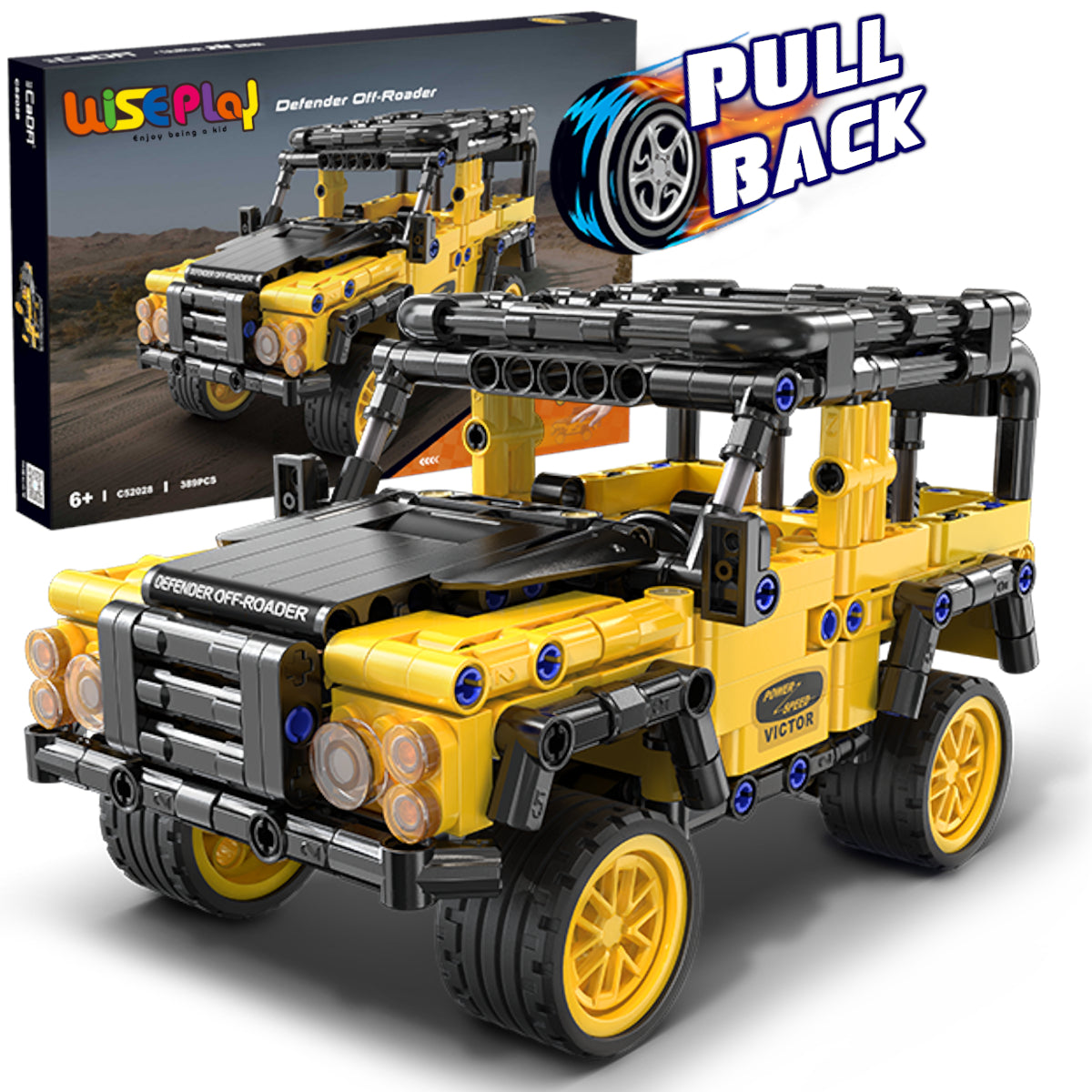 Yellow Pull Back Truck Building Kit – WisePlaytoys